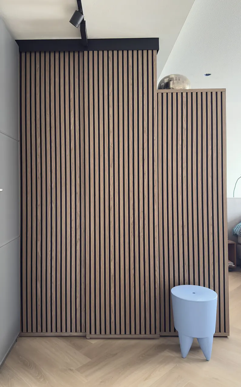 Akoestische Panelen Hout Walnoot Bruin met Zwart Vilt