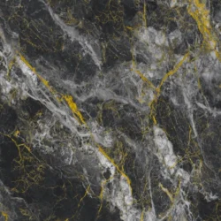 PVC Marmer Plaat Hoogglans Midnight Blue Zwart Goud